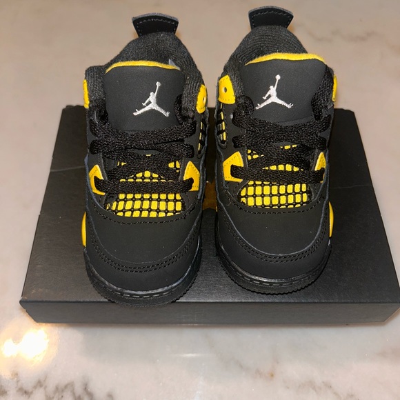 Jordan | Shoes | Jordan 4 Retro Td Black And Yellow | Poshmark